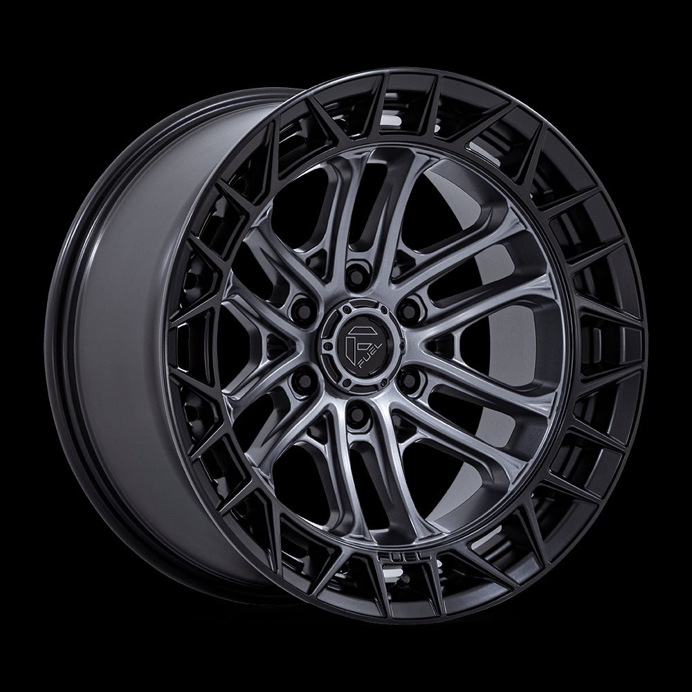 20X9 Fuel FC874 Celsius Matte Gunmetal W/ Matte Black Lip 6x135 ET1 Wh ...