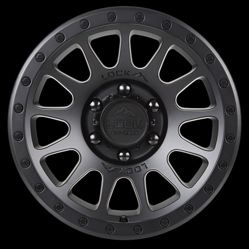 20x10 Lock Off-Road Yosemite Matte Black Ring 5x127 5x5 ET-18 Wheel Ri ...