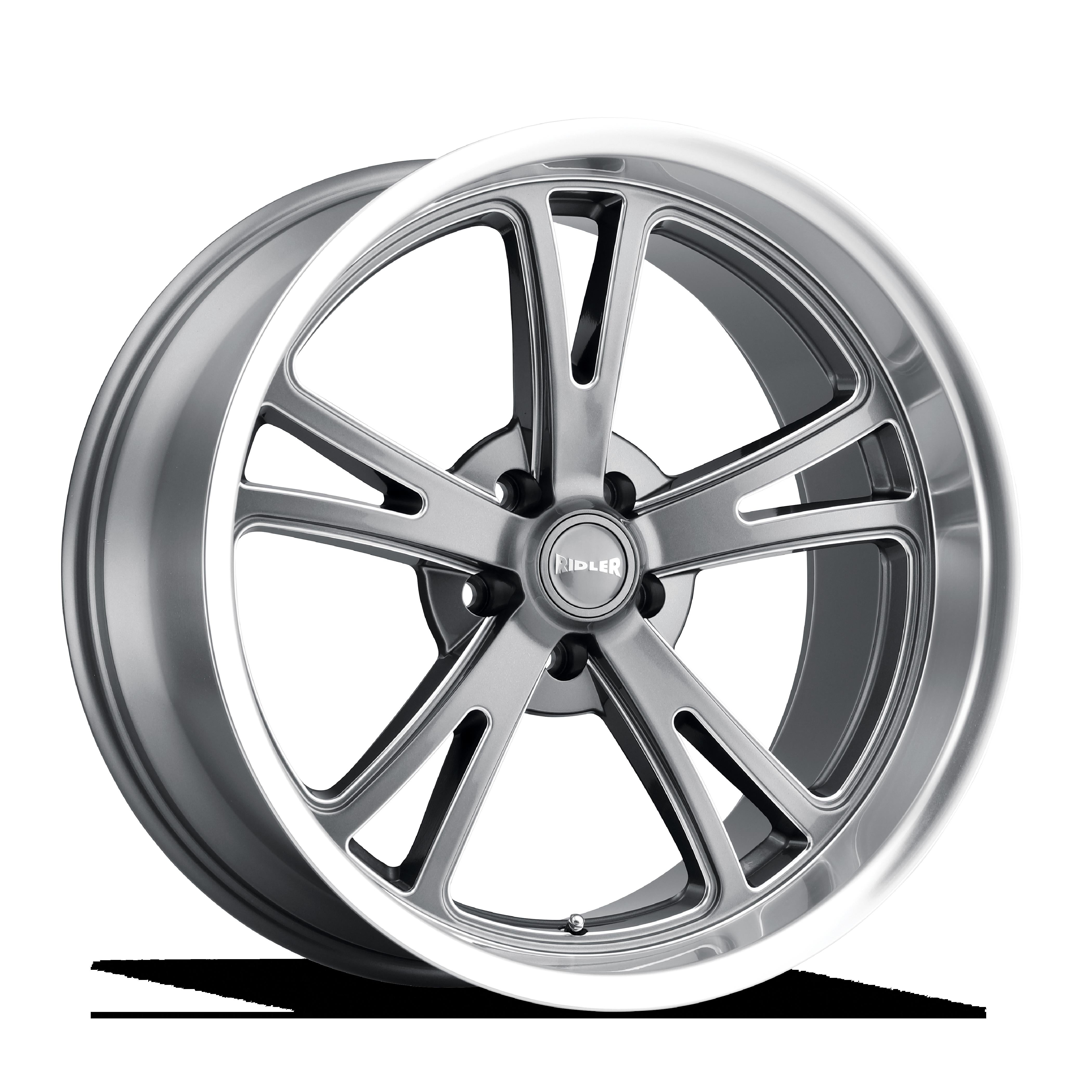 18x8 Ridler 606 Grey W/Machined Lip 5x120.65 ET0 wheel/rim ...