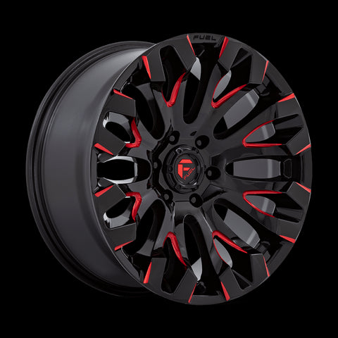 20X9 Fuel 1PC D829 Quake Gloss Black Milled Red Tint 6X135 ET1 Wheel R ...