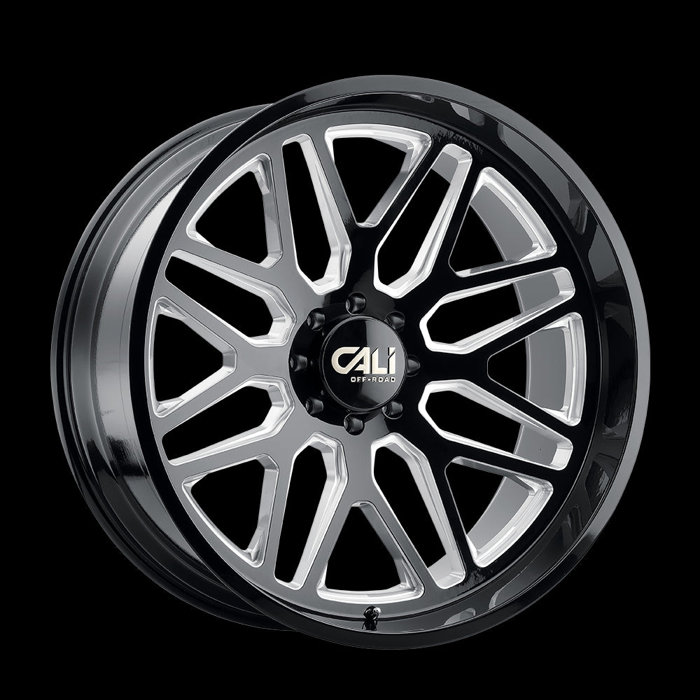 20x10 Cali Off-Road 9115 Invader Black Milled 5x127 5x5 ET-25 Wheel Ri ...