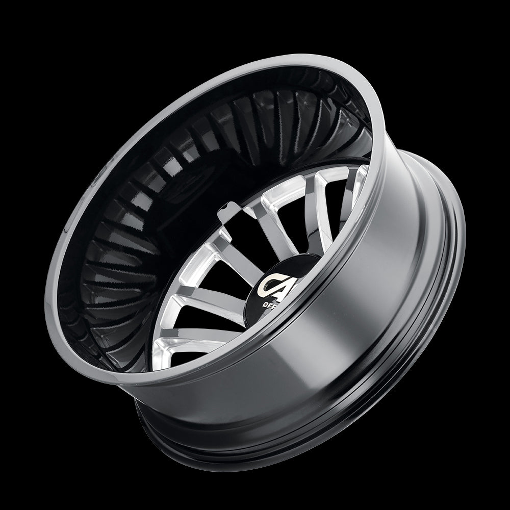 20x8.25 Cali Off-Road Summit Dually Black/Milled 8x170 ET-232 wheel/ri ...