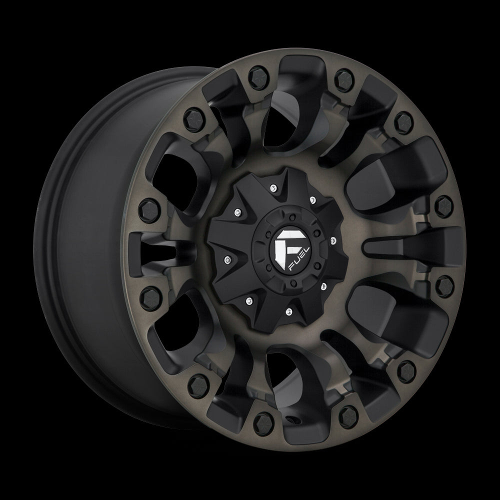 17X9 Fuel D569 VAPOR Matte Black Double Dark Tint 6X139.7 ET20 wheel/r ...