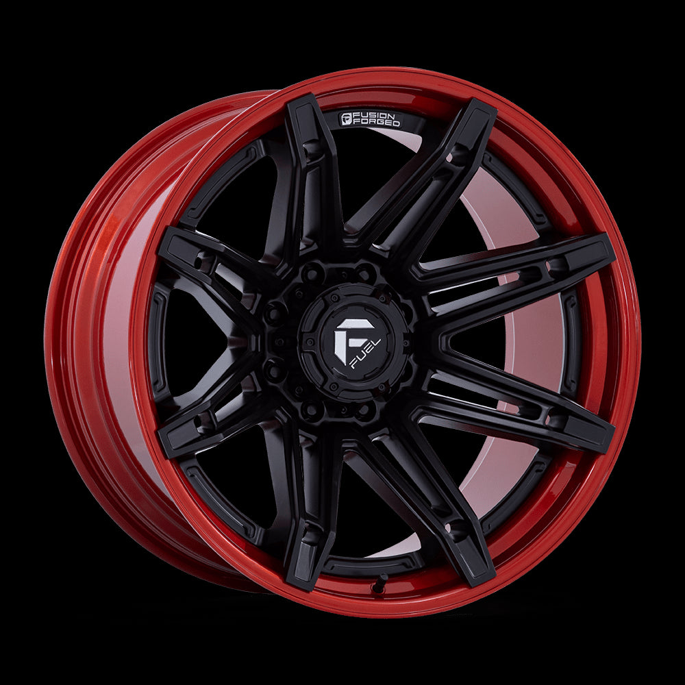 22X12 Fuel FC401 Brawl Matte Black With Candy Red Lip 6x135 ET-44 Whee ...