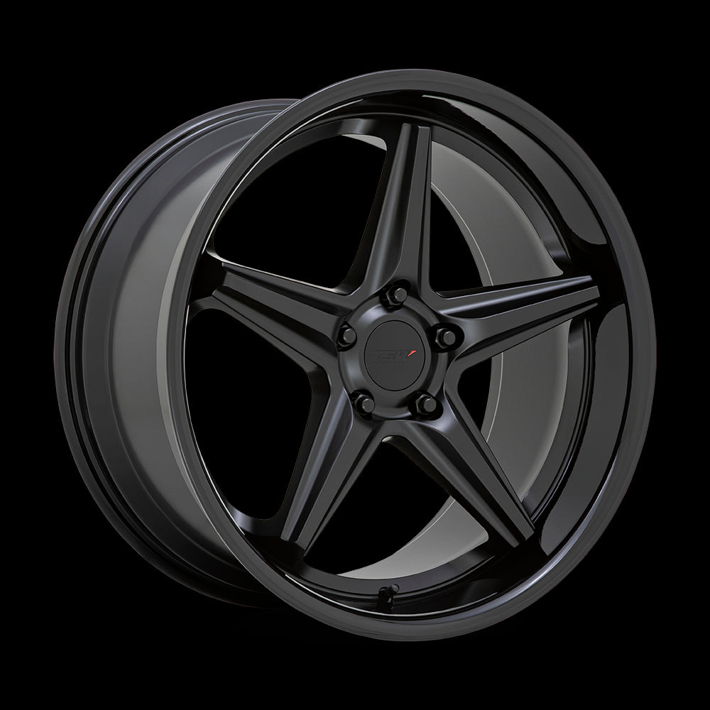 20X10 TSW LAUNCH Matte Black With Gloss Black Lip 5X114.3 ET40 wheel/r ...
