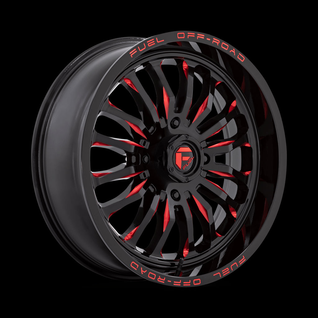 20X7 Fuel UTV D822 ARC UTV Gloss Black Milled Red 4X137 ET13 Wheel Rim ...
