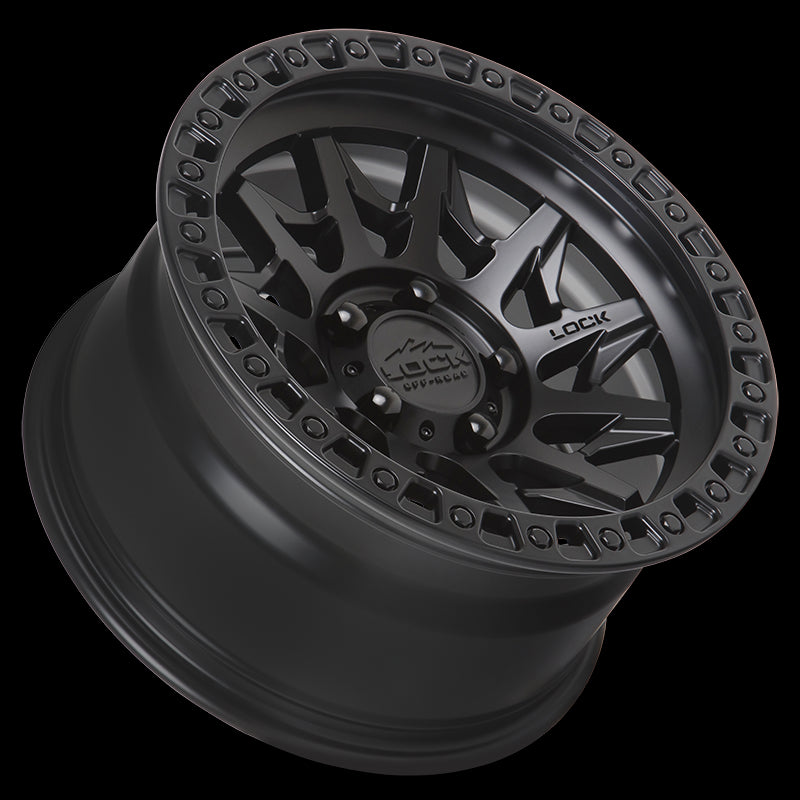 20x9 Lock Off-Road Lunatic Matte Black Ring 6x139.7 6x5.5 ET0 Wheel Ri ...
