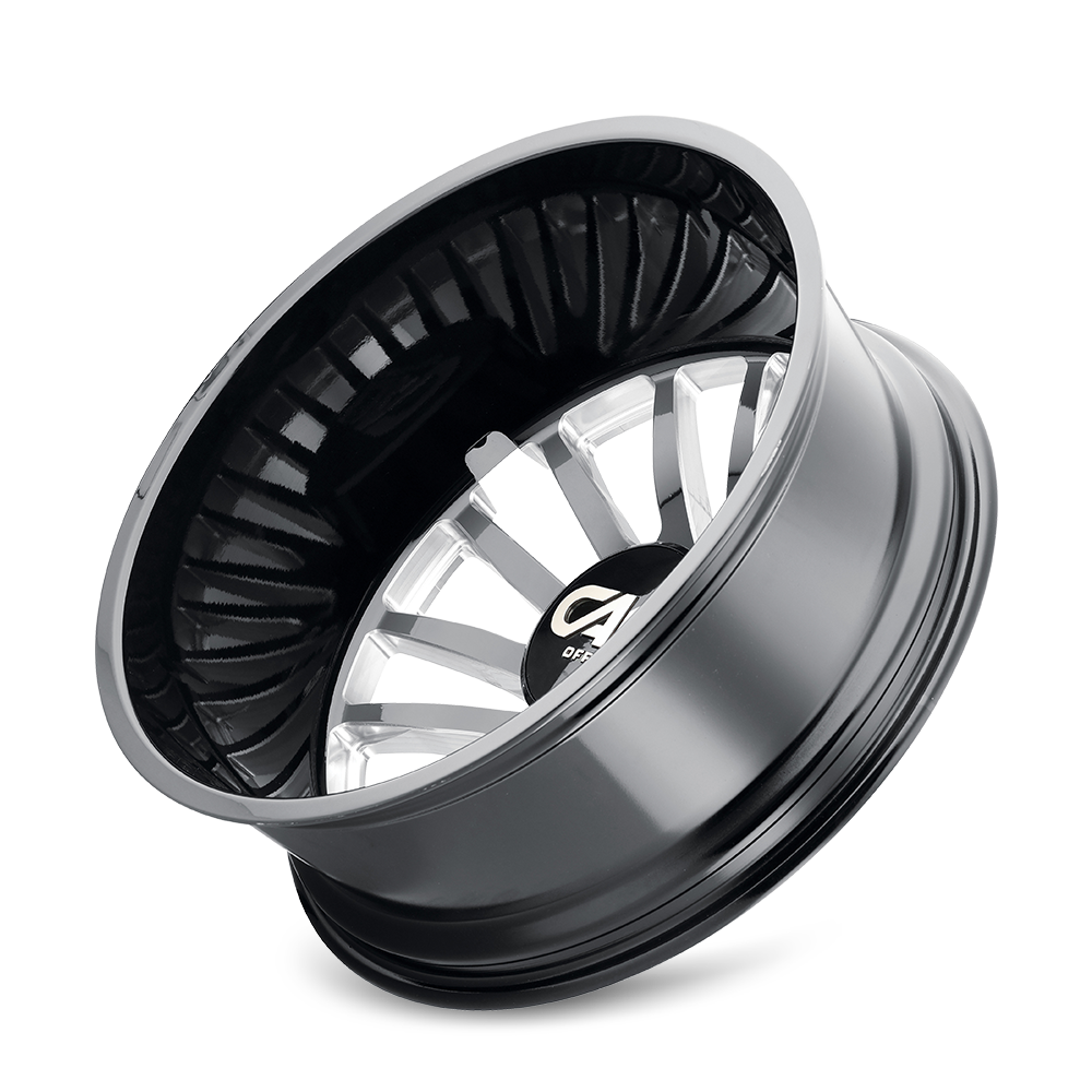 22x8.25 Cali Off-Road Summit Dually Black/Milled 8x210 ET-192 wheel/ri ...