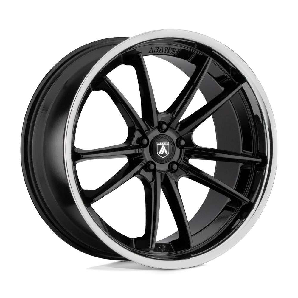 20X9 Asanti Black ABL-23 Sigma Gloss Black Chrome Lip 5X112 ET25 Wheel ...
