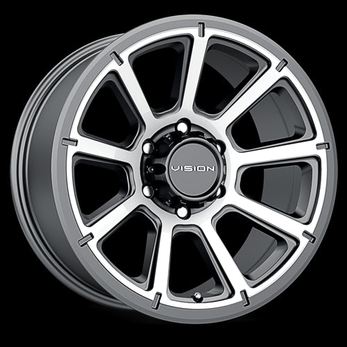 16x8 Vision 353 Turbine Gunmetal Machined Face 6x139.7 6x5.5 ET0 Wheel ...