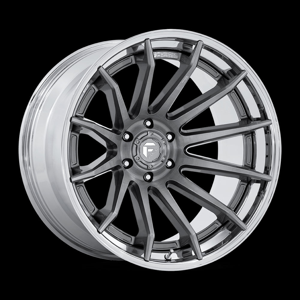 24X12 Fuel FC403 Burn Platinum With Chrome Lip 5x127 ET-44 Wheel Rim ...
