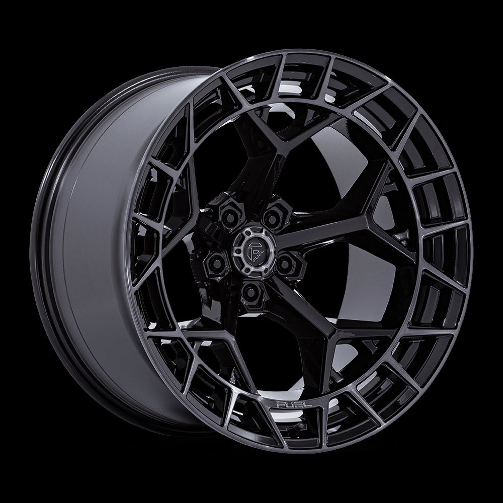 20X9 Fuel FC873 Charger Gloss Black Brushed Face Dark Tint 5x127 ET1 W ...