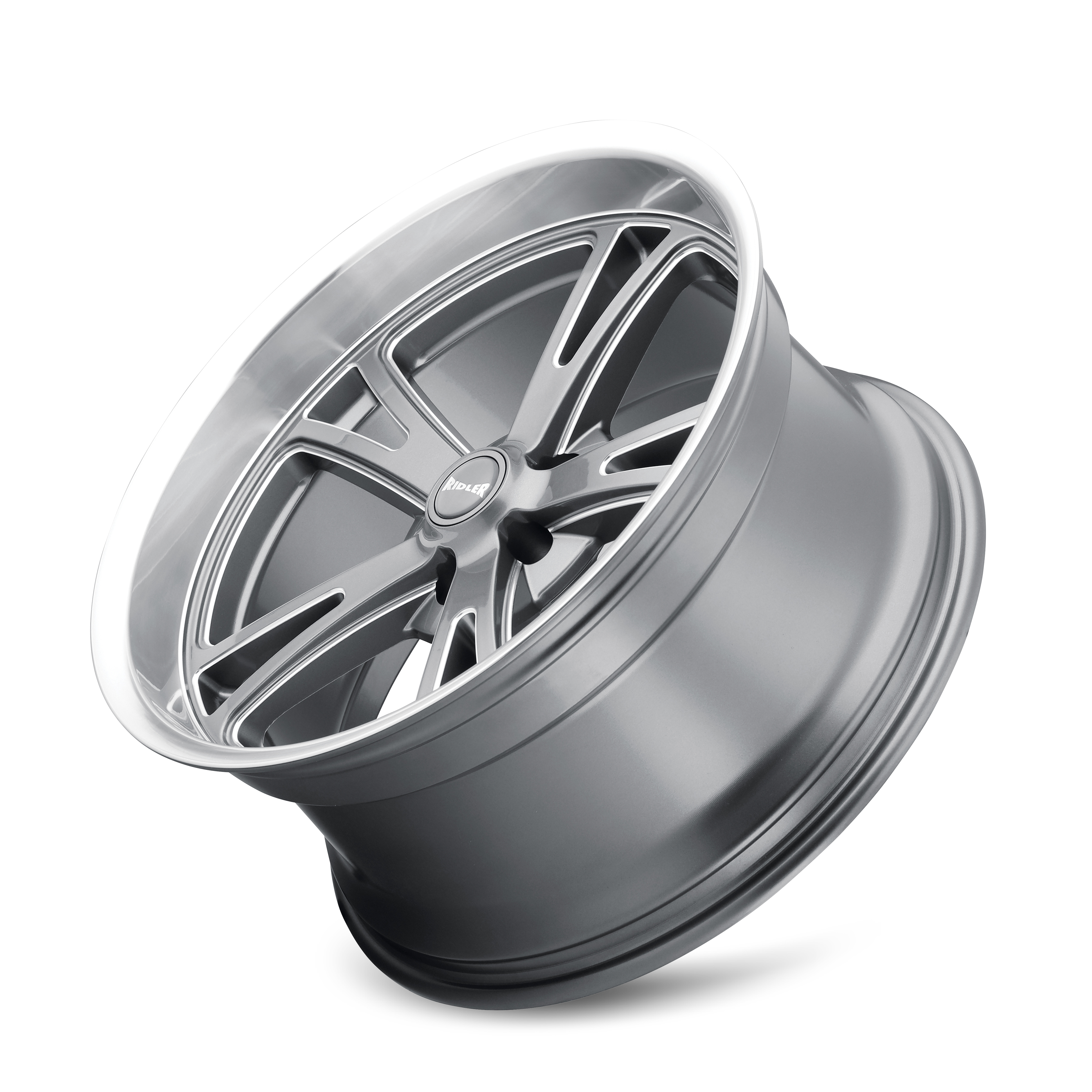 18x8 Ridler 606 Grey W/Machined Lip 5x120.65 ET0 wheel/rim ...