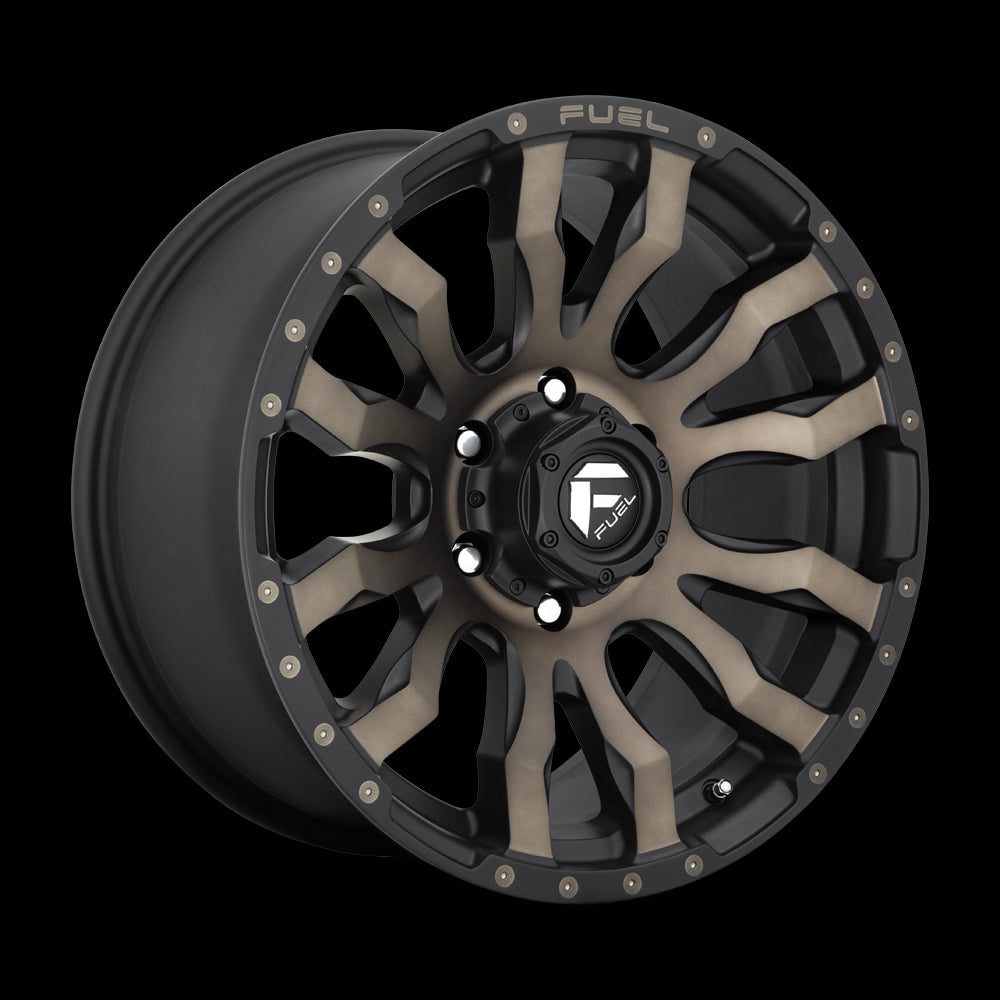 18X9 Fuel D674 Blitz Matte Black Double Dark Tint 8X165.1 ET-12 wheel ...