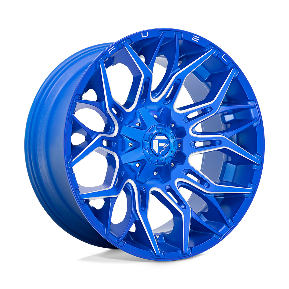 22X10 Fuel D770 TWITCH Anodized Blue Milled 8X180 ET-18 wheel/rim ...