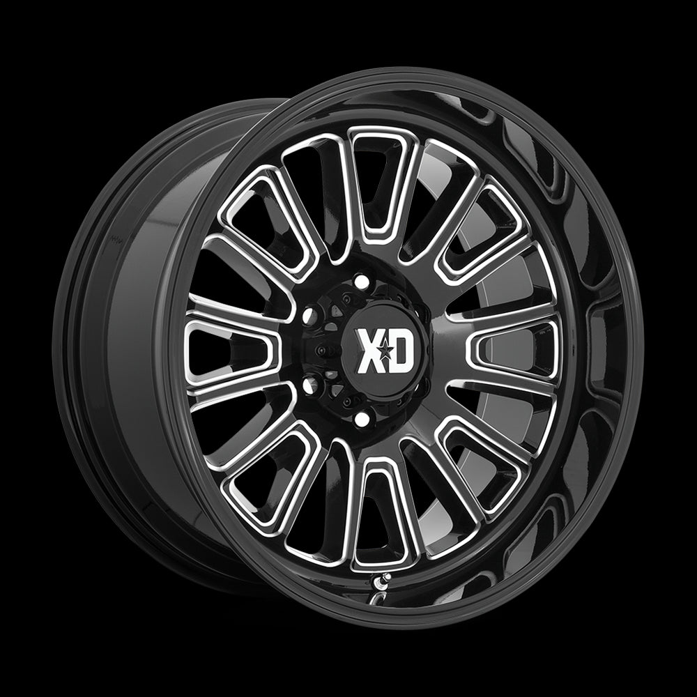 24X12 XD XD864 ROVER Gloss Black Milled 8X180 ET-44 wheel/rim ...