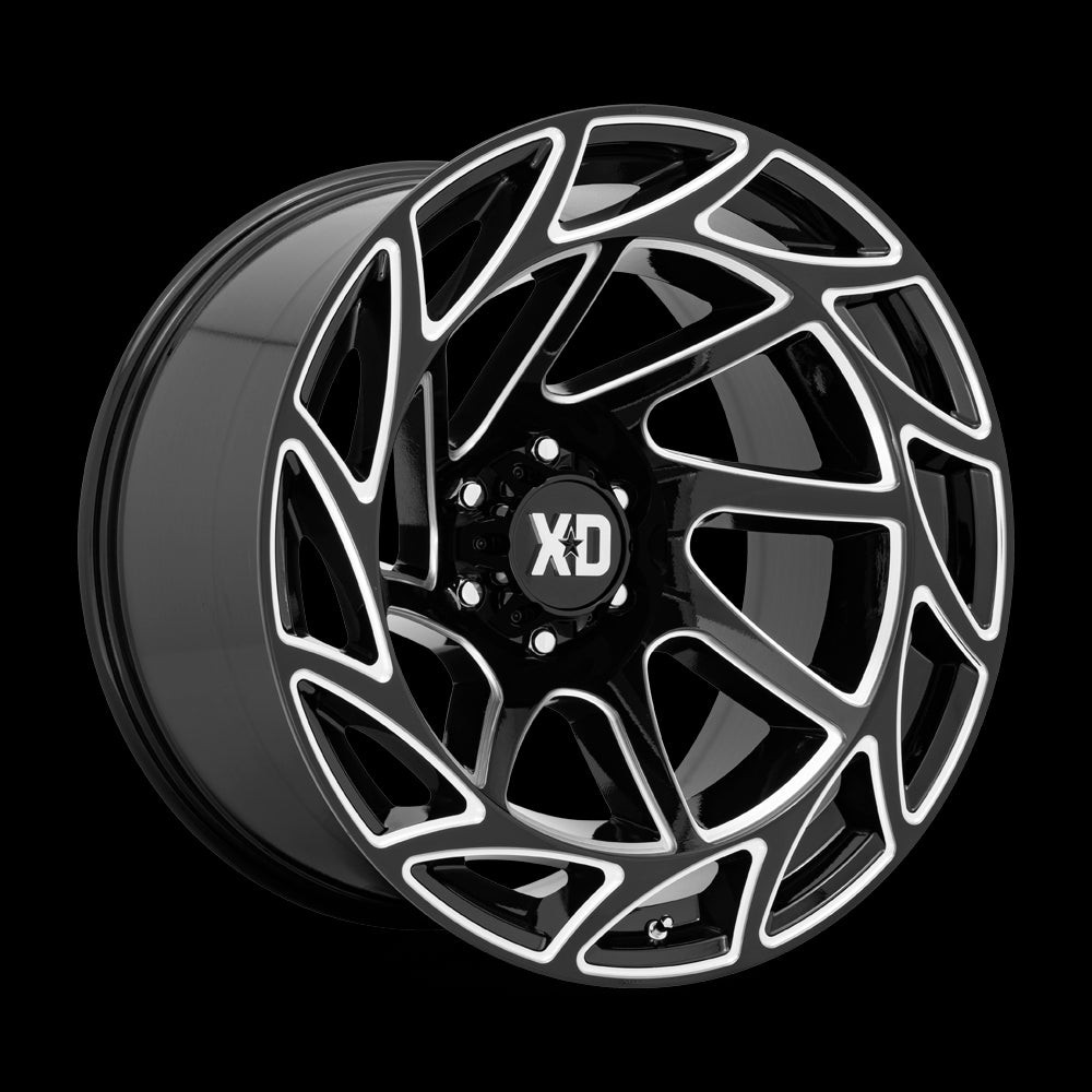 22X12 XD XD860 ONSLAUGHT Gloss Black Milled 6X139.7 ET-44 wheel/rim ...