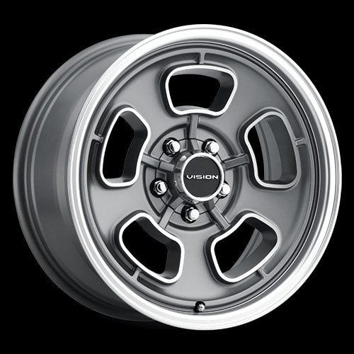 17x8 Vision 148 Shift Grey Machined Face/Lip 5x114.3 5x4.5 ET19 Wheel ...
