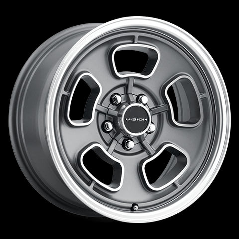 17x8 Vision 148 Shift Grey Machined Face/Lip 6x139.7 6x5.5 ET19 Wheel ...