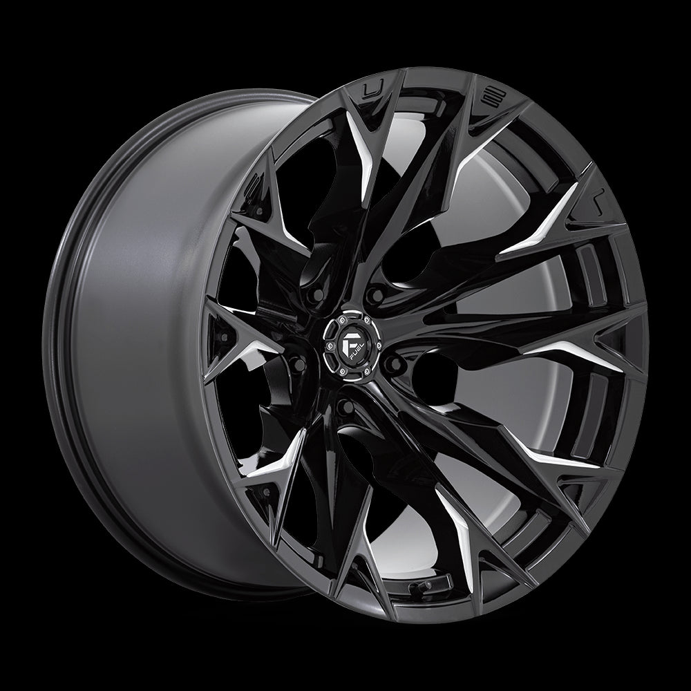 22X12 Fuel D803 FLAME Gloss Black Milled 5X139.7 ET-44 wheel/rim ...