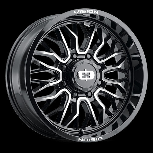 Vision 402 Riot Gloss Black Machined Face 20X10 8x6.5 8x165.1 ET-25 Wh ...
