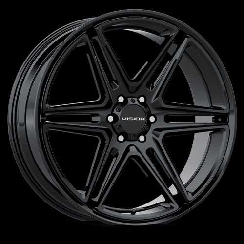 22x9.5 Vision 476 Wedge Gloss Black 5x139.7 5x5.5 ET8 Wheel Rim ...